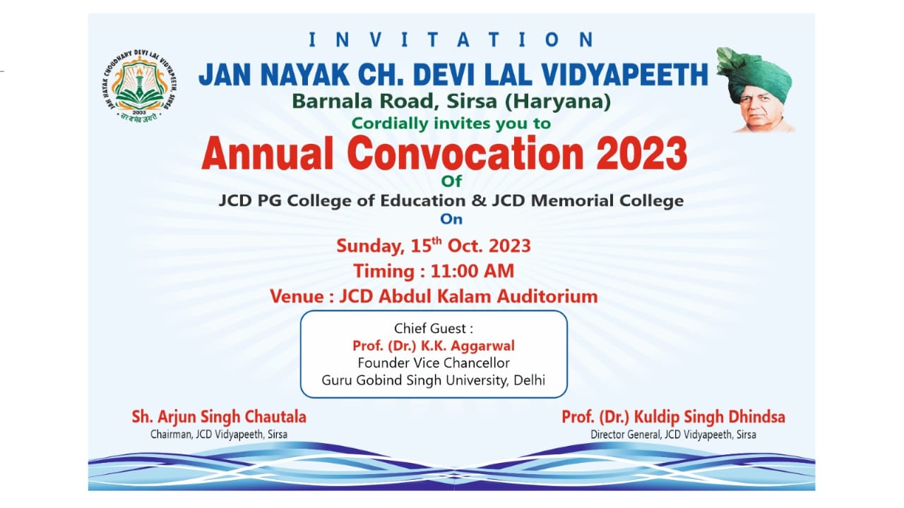 JCDV Annual Convocation 2023: Celebrating Excellence and Achievement